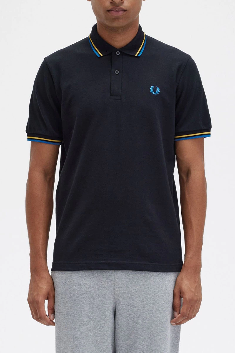 Fred Perry M12 Twin Tipped Fred Perry Shirt Classic Blauw s16